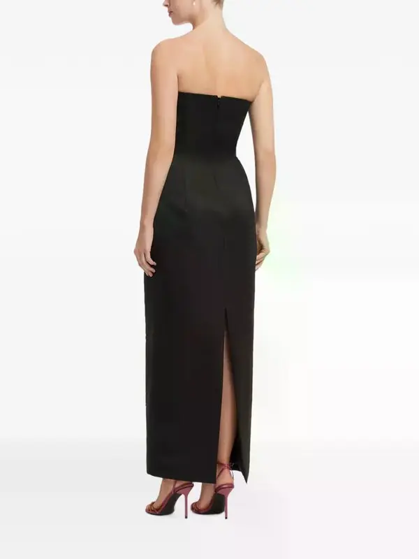 LEO LIN Rayna Embroidered Strapless Maxi Dress - Black