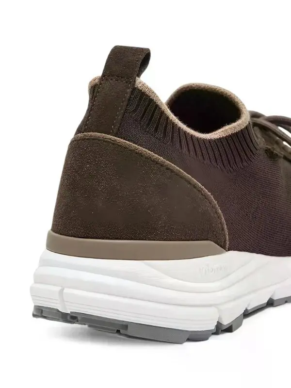 Peserico Suede-panelled Knit Sneakers