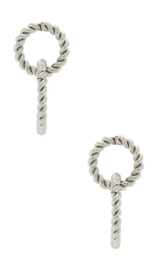 CASA CLARA Lune Drop Earrings In Metallic - Silver