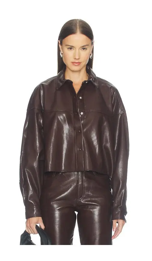AGOLDE Agnes Shirt In Brown - Madera