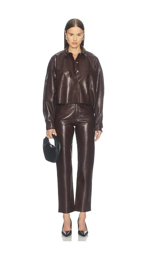 AGOLDE Agnes Shirt In Brown - Madera