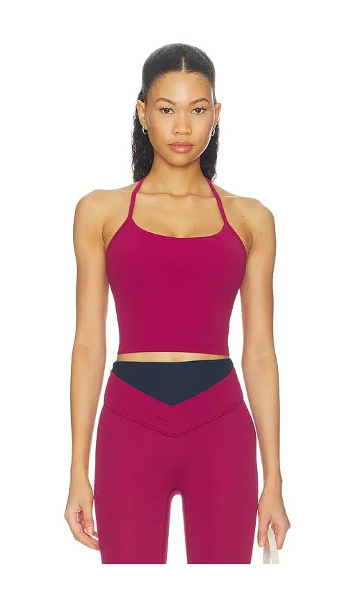 Lululemon Flow Y Cropped Tank Top In Burgundy