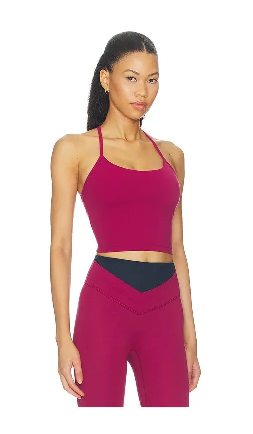 Lululemon Flow Y Cropped Tank Top In Burgundy