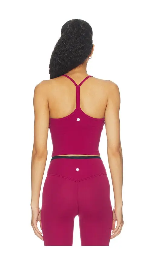 Lululemon Flow Y Cropped Tank Top In Burgundy