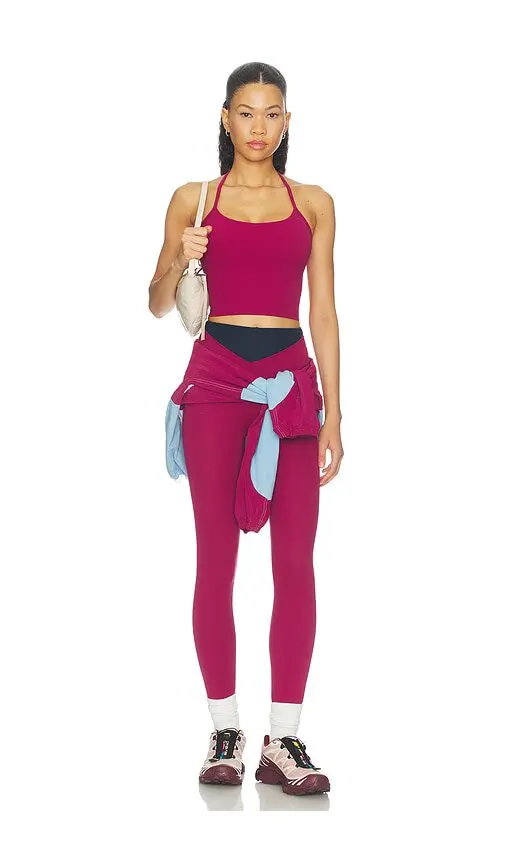 Lululemon Flow Y Cropped Tank Top In Burgundy