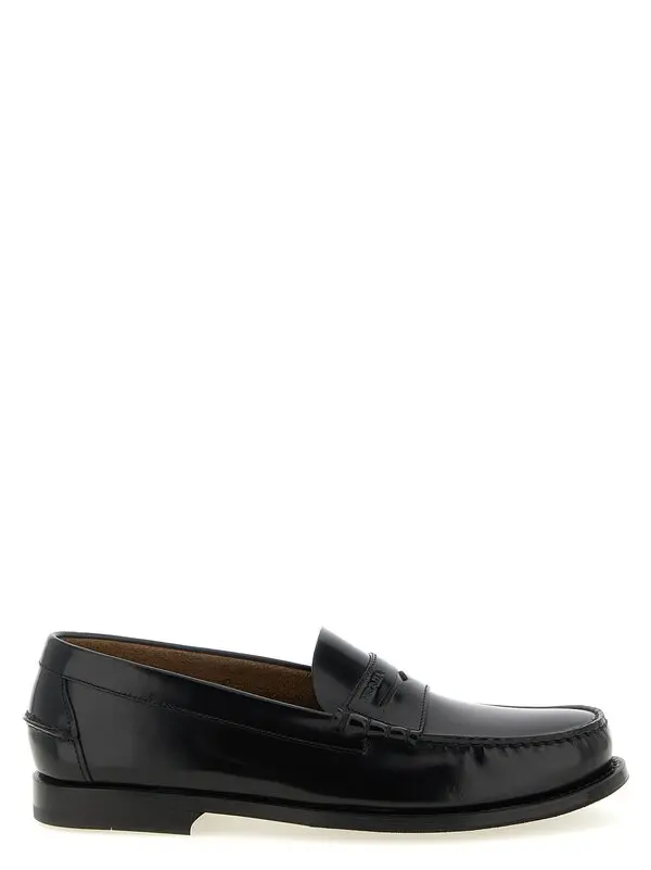 Prada Brushed Leather Loafers - Black