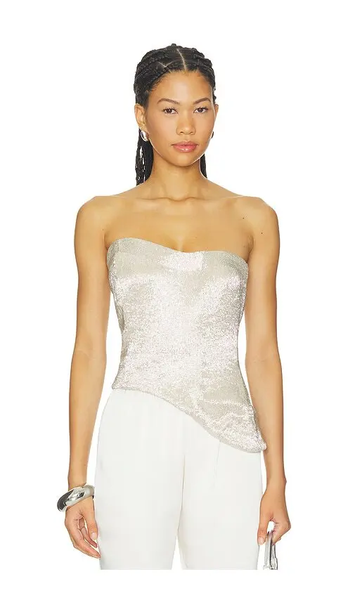 MAY MASHIAH Emma Corset In Grey - Silver