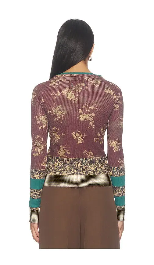 Free People X We The Free Easy Does It Printed Tee In Purple - Wine Combo
