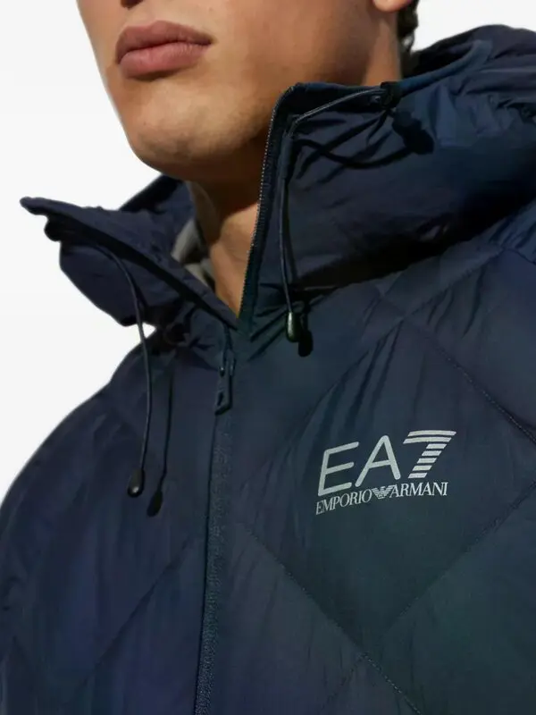 EA7 Quilted Hooded Jacket