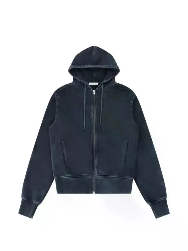 ENTIRE STUDIOS Faded-wash Zip-up Hoodie - Blue
