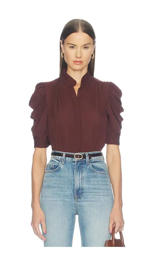 FRAME The Gillian Top In Mauve