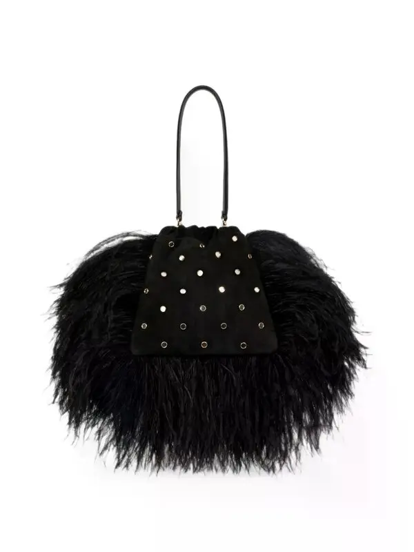 Etro Small Suede Kalispera Bag With Feather Detail And Studs