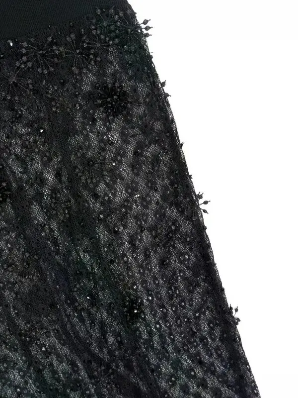 Isabel Marant Étoile Bead-embellished Lace-panel Maxi Skirt