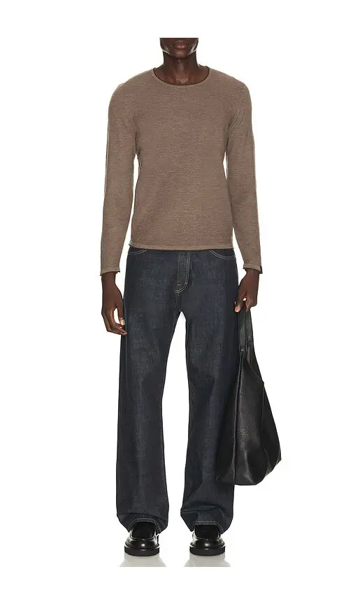 Rag & Bone Brooks Wool Crew Sweater In Brown