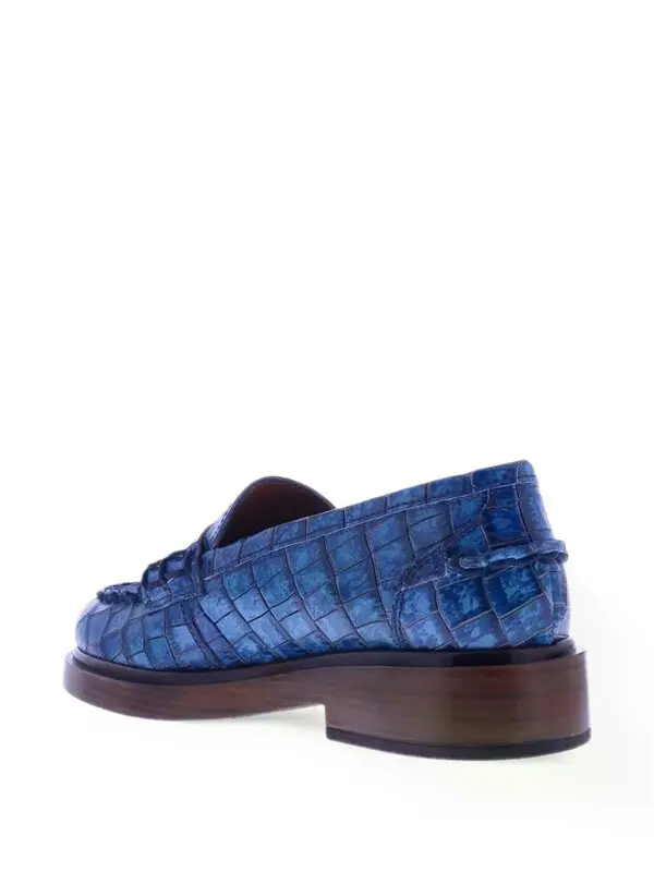 PONS QUINTANA Crocodile-effect Slip-on Loafers