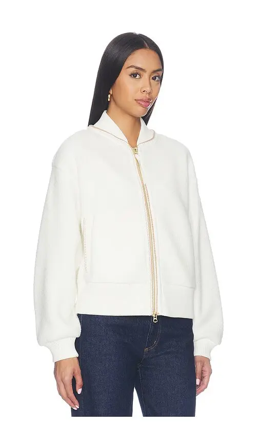 Varley Klaudia Fleece Jacket In White - Egret