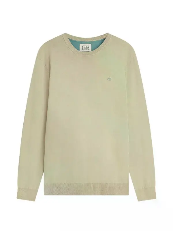 Scotch & Soda Logo-embroidered Crew-neck Sweater
