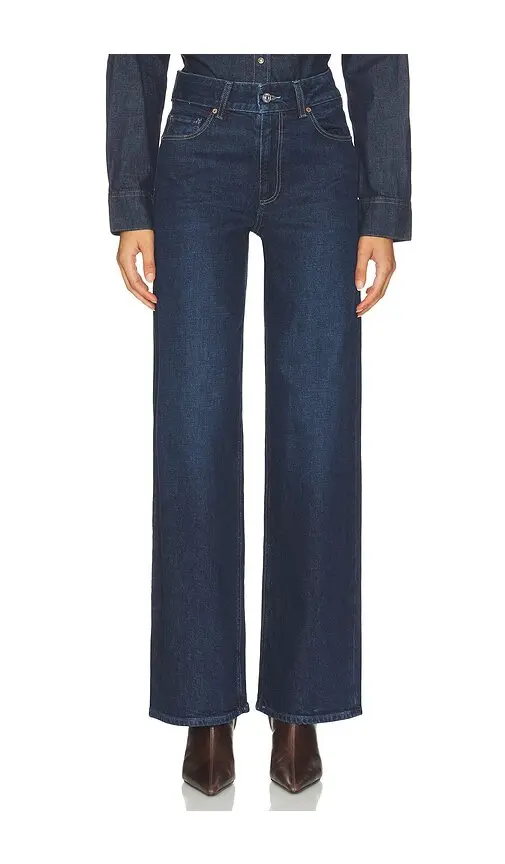 Paige Sasha Wide Leg Jeans In Denim-dark
