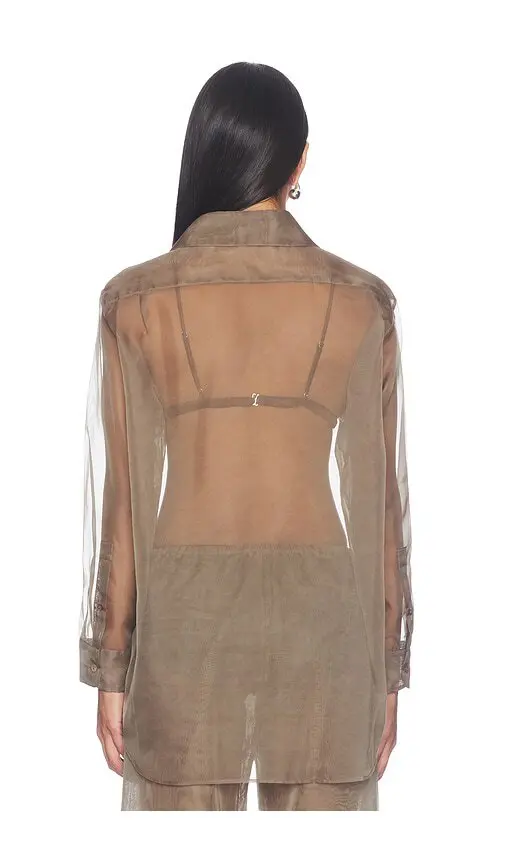 Renggli Organza Button Up Shirt In Brown