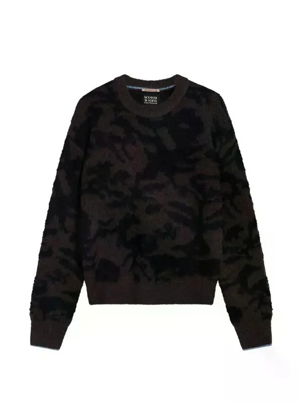 Scotch & Soda Abstract-pattern Brushed Sweater - Brown