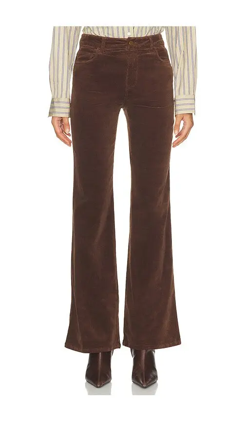 Paige Sofia Flare Corduroy Pant In Brown