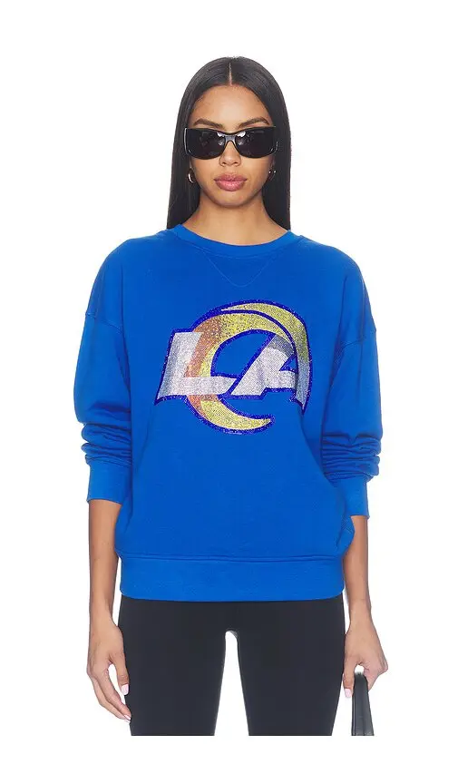 Terez Los Angeles Rams Marquee Crew Sweatshirt In Blue - Navy