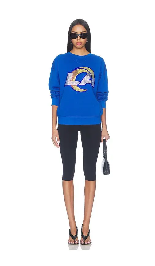 Terez Los Angeles Rams Marquee Crew Sweatshirt In Blue