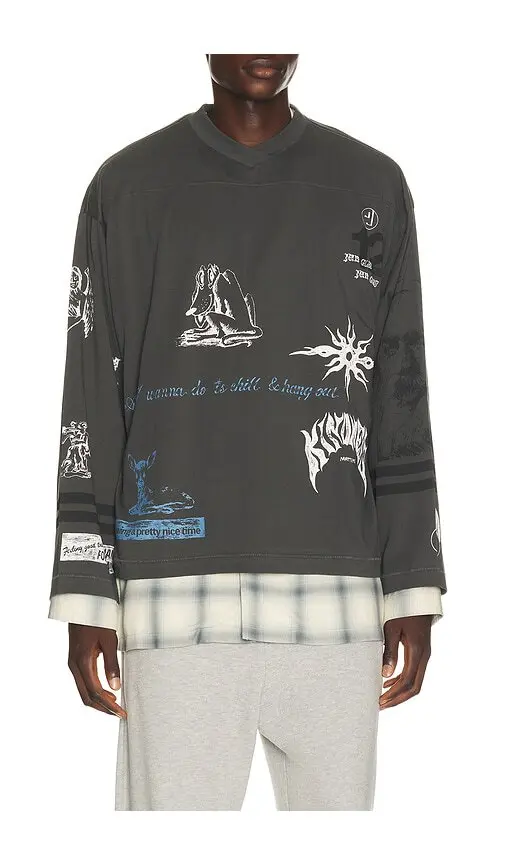 JUNGLES Mayhem Jersey In Charcoal