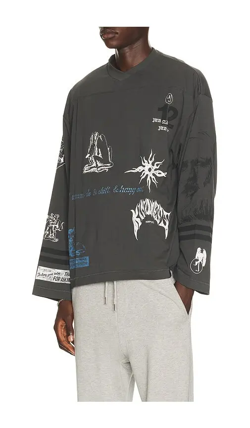 JUNGLES Mayhem Jersey In Charcoal