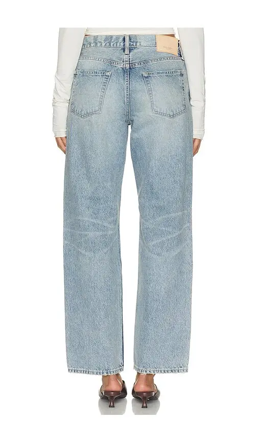 Moussy Vintage Albany Low Straight Leg Jeans In Blue