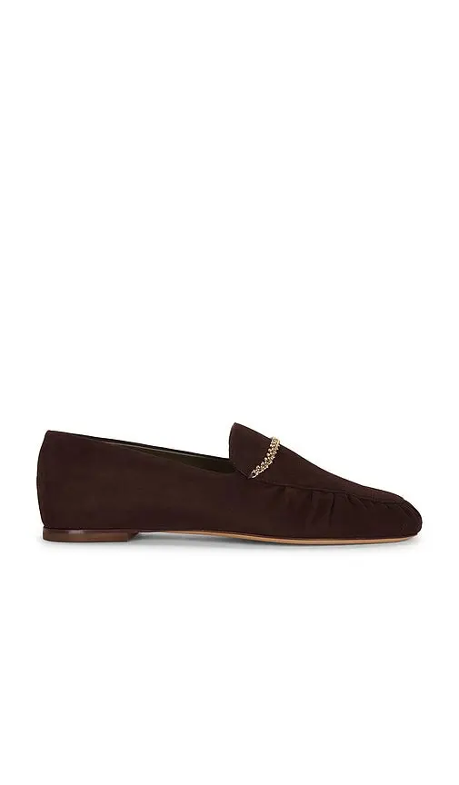 MARIA LUCA Ortensia Suede Loafer In Chocolate