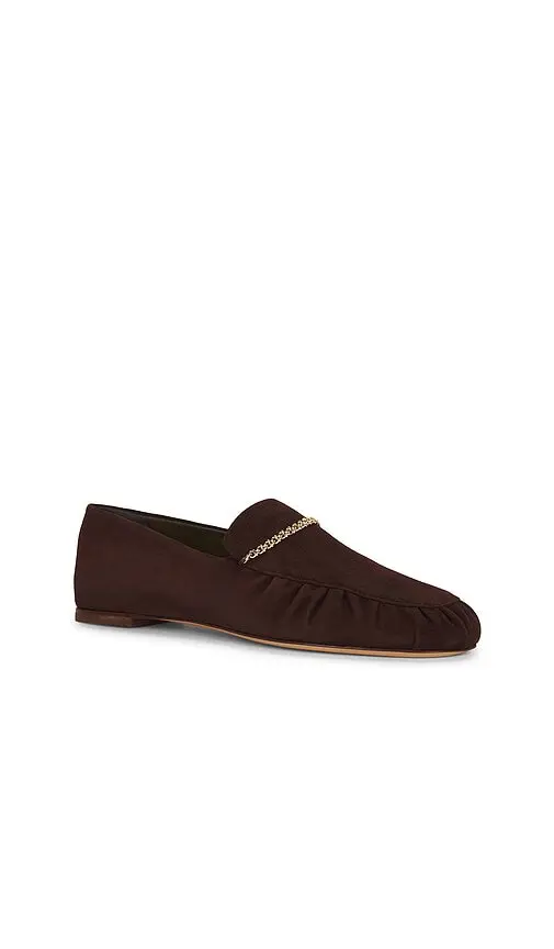 MARIA LUCA Ortensia Suede Loafer In Chocolate