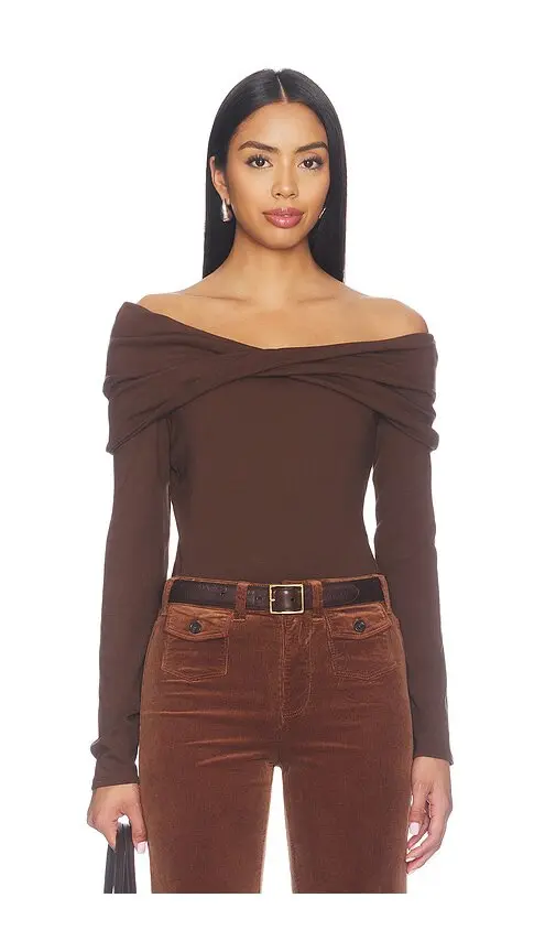 Paige Aaliyah Top In Brown - Hickory