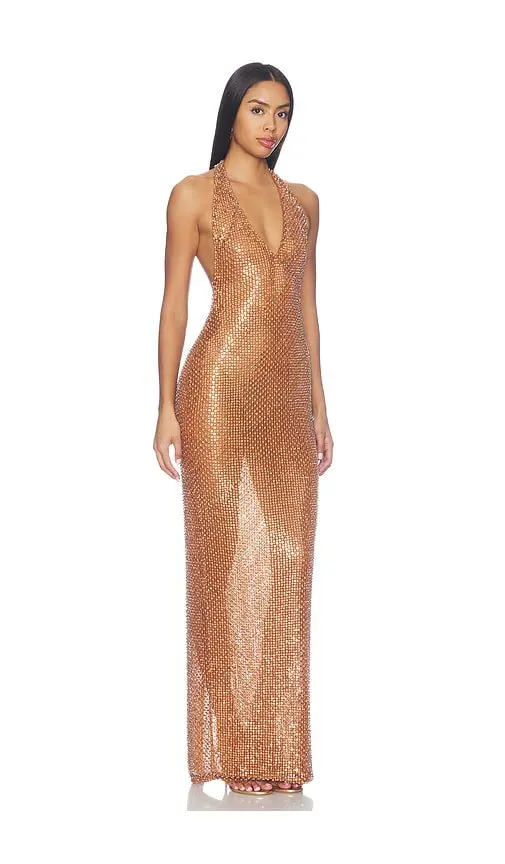 Retrofete Lolly Sequin Dress In Brown