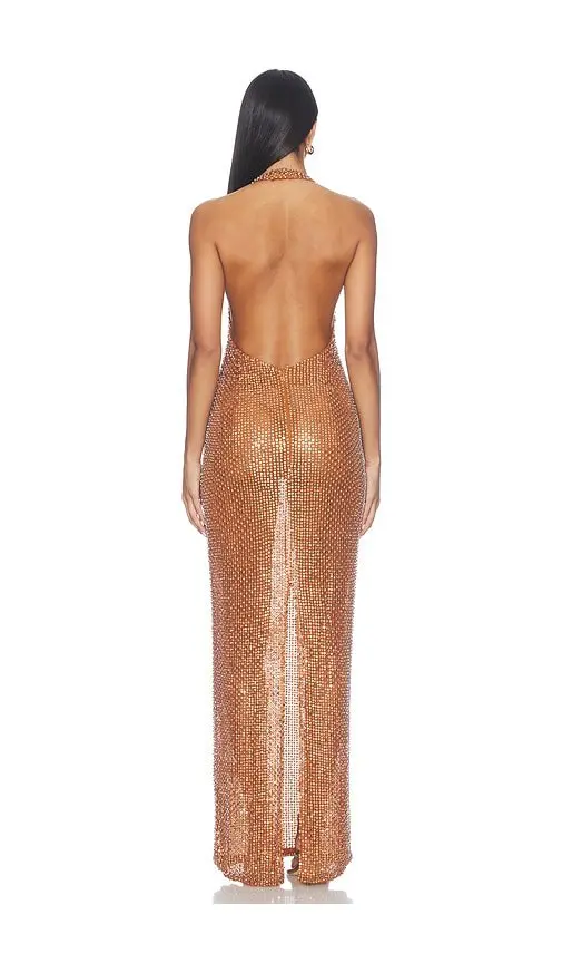 Retrofete Lolly Sequin Dress In Brown