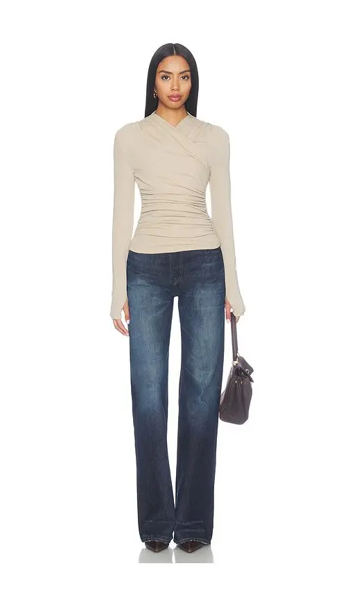MADISON THE LABEL Adalia Top In Beige