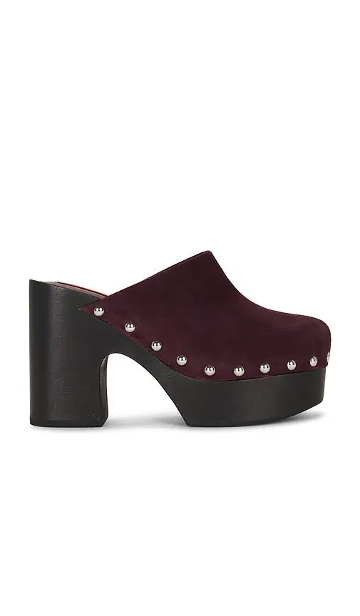 SIMONMILLER Suede Sol Platform Clog In Wine