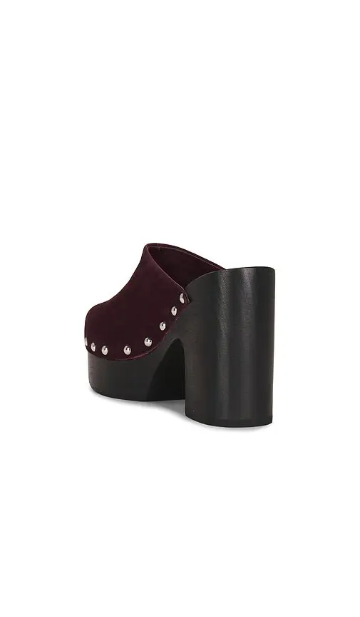 SIMONMILLER Suede Sol Platform Clog In Wine