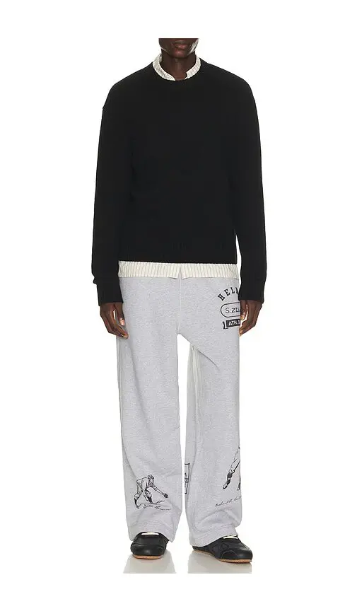 SAMUEL ZELIG Varsity Sweatpant In Grey - Heather Grey