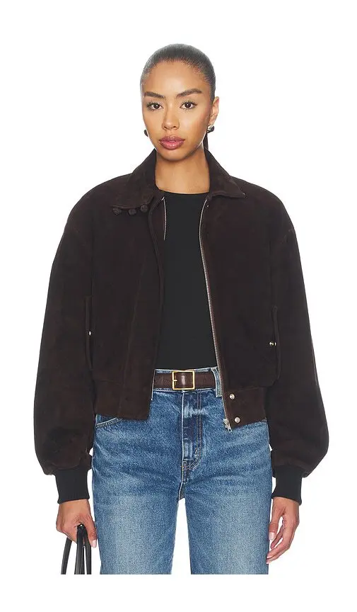 SAU LEE Ronan Suede Bomber Jacket