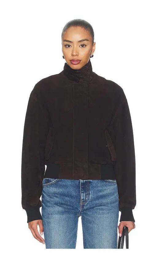 SAU LEE Ronan Suede Bomber Jacket