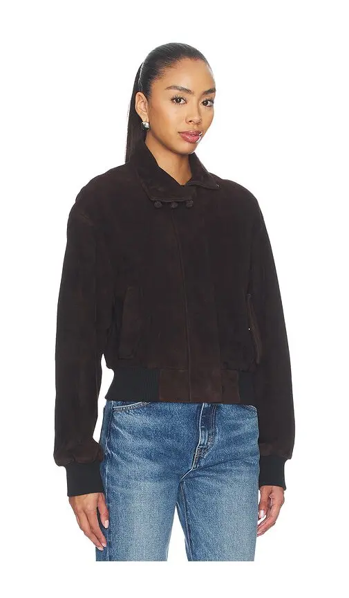 SAU LEE Ronan Suede Bomber Jacket