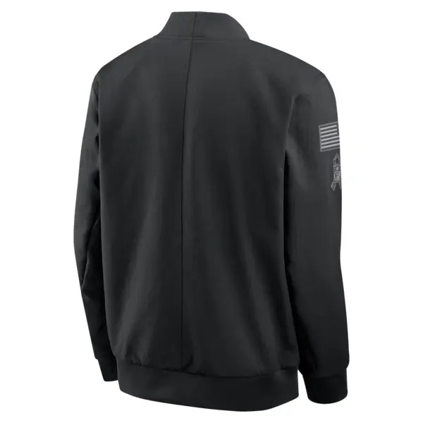 Nike Detroit Lions Salute To Service Sideline Nfl Full-zip Bomber Jacket - Black