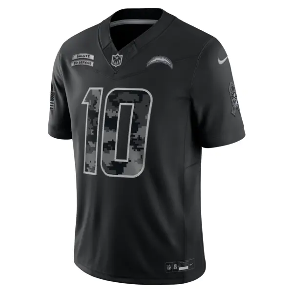 Nike Justin Herbert Los Angeles Chargers Salute To Service Dri-fit Nfl Limited Jersey - Black