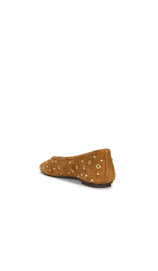 Dolce Vita Caret Stud Ballet In Brown - Light Brown