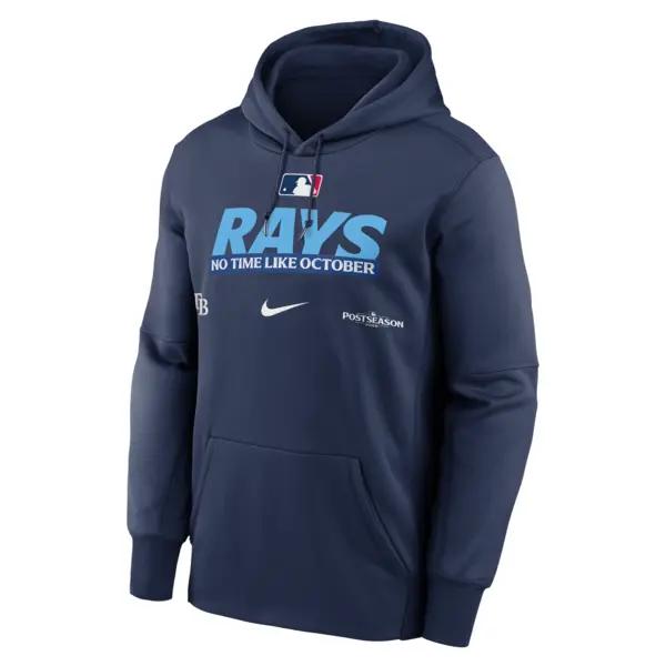 Nike Tampa Bay Rays 2026 Postseason Authentic Collection Therma-fit Mlb Pullover Hoodie - Blue