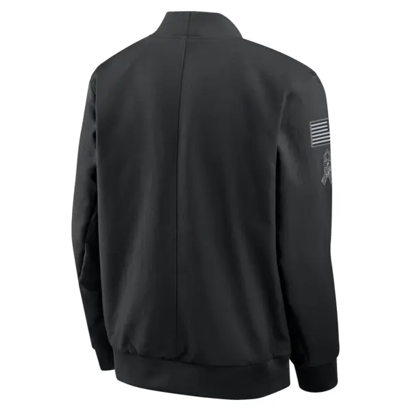 Nike New England Patriots Salute To Service Sideline Nfl Full-zip Bomber Jacket - Black