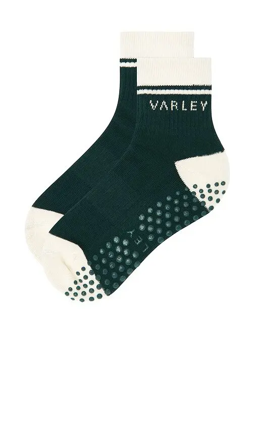 Varley Grayson Half Crew Grip Sock In Green