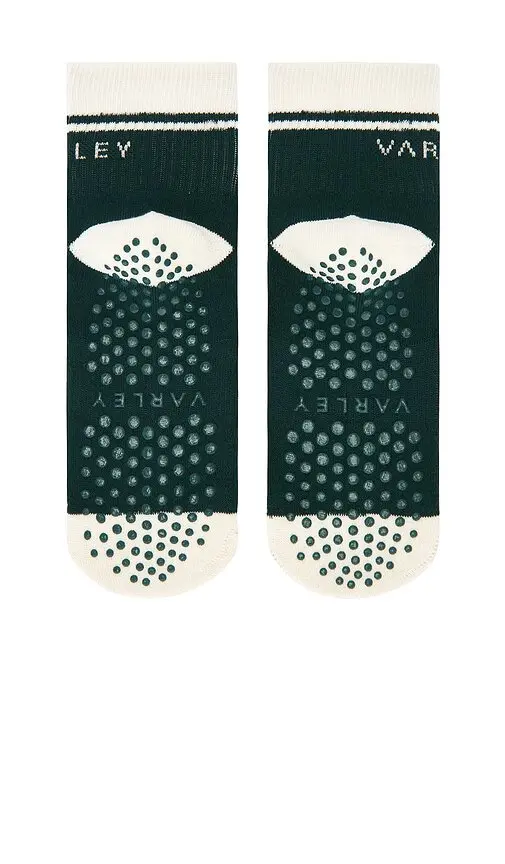 Varley Grayson Half Crew Grip Sock In Green