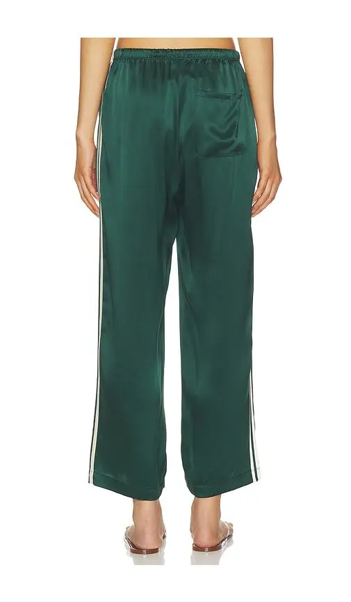 Donni. The Silk Stripe Crop Pant In Green
